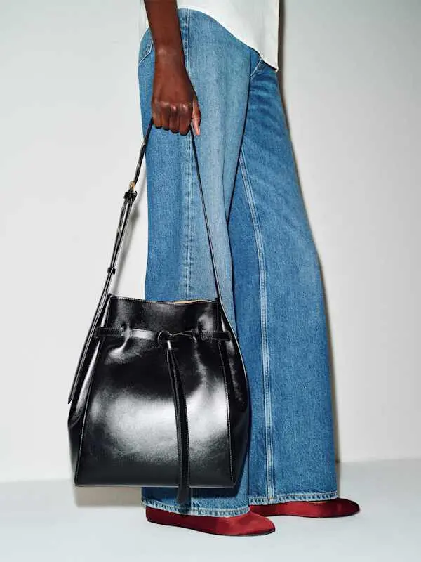 REFORMATION Beatrice Bucket Tote Leather