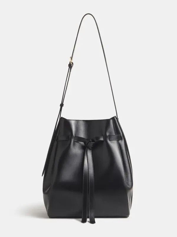 REFORMATION Beatrice Bucket Tote Leather - Black