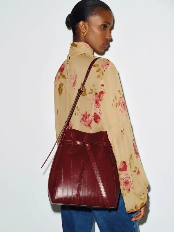 REFORMATION Beatrice Bucket Tote - Red