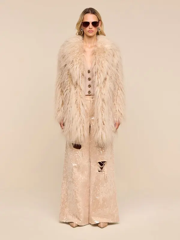 L'Agence Toira Faux Fur Coat