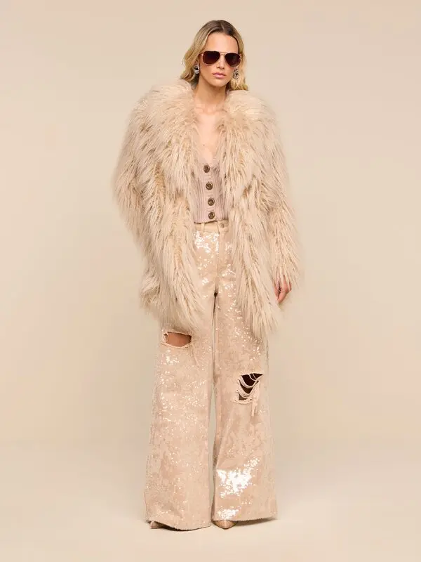 L'Agence Toira Faux Fur Coat