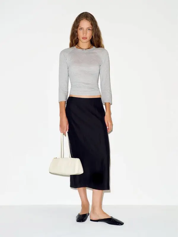 REFORMATION Noelle T-shirt Heather - Grey