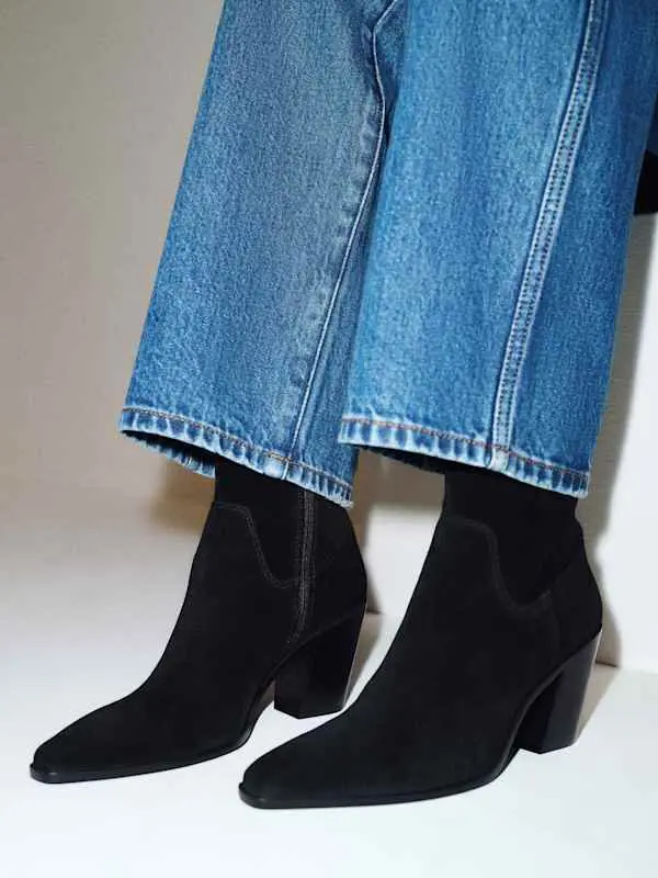 REFORMATION Dominique High Ankle Boot Suede