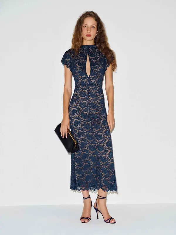 REFORMATION Yessica Lace Dress - Blue