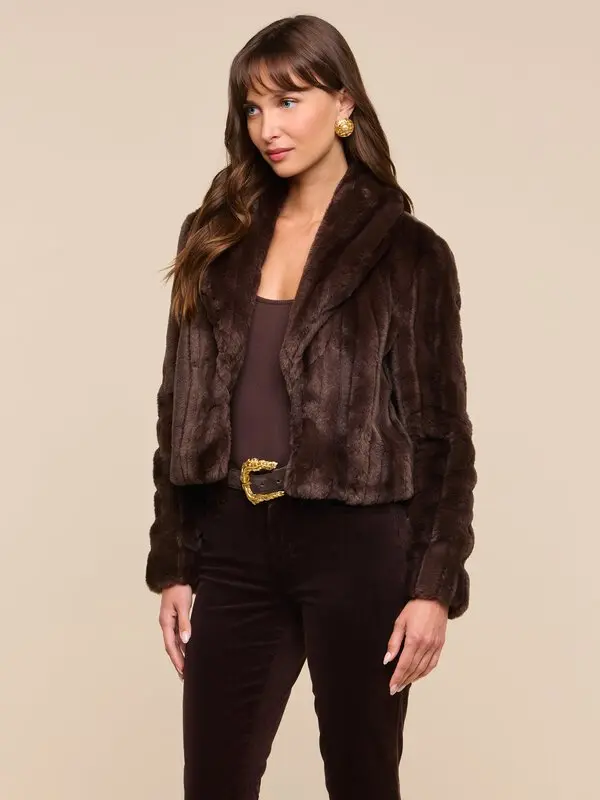 L'Agence Davy Faux Fur Jacket