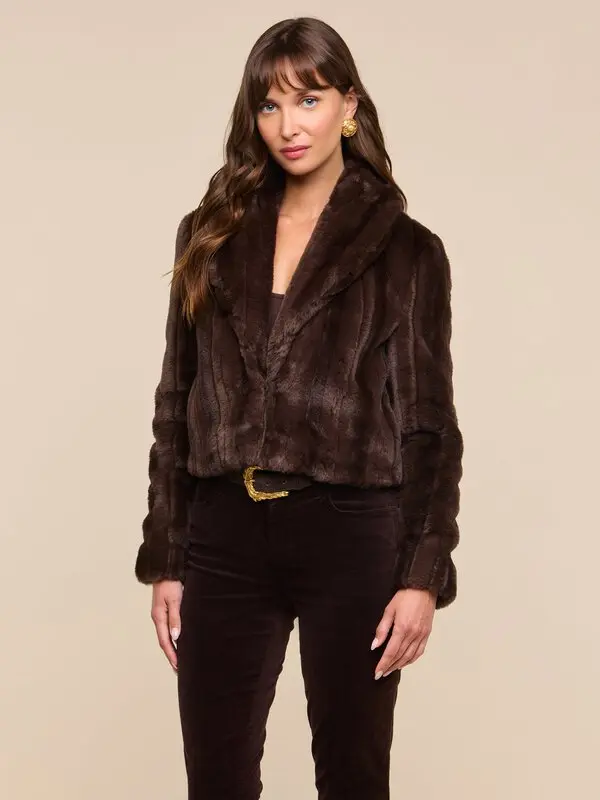 L'Agence Davy Faux Fur Jacket