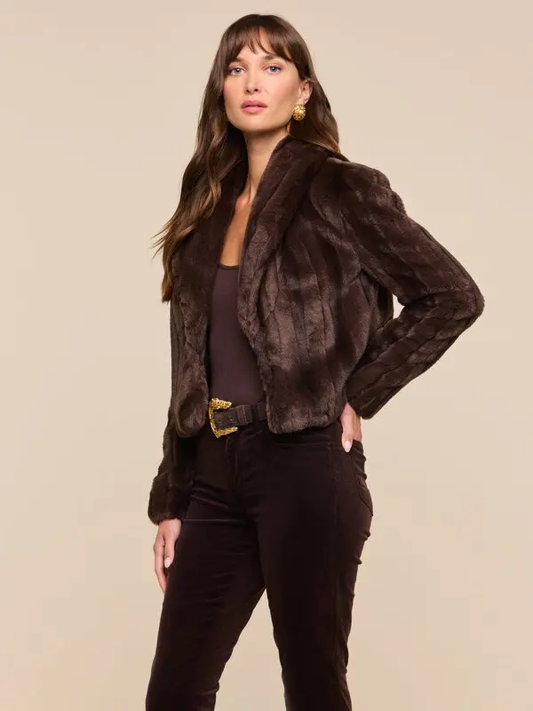 L'Agence Davy Faux Fur Jacket