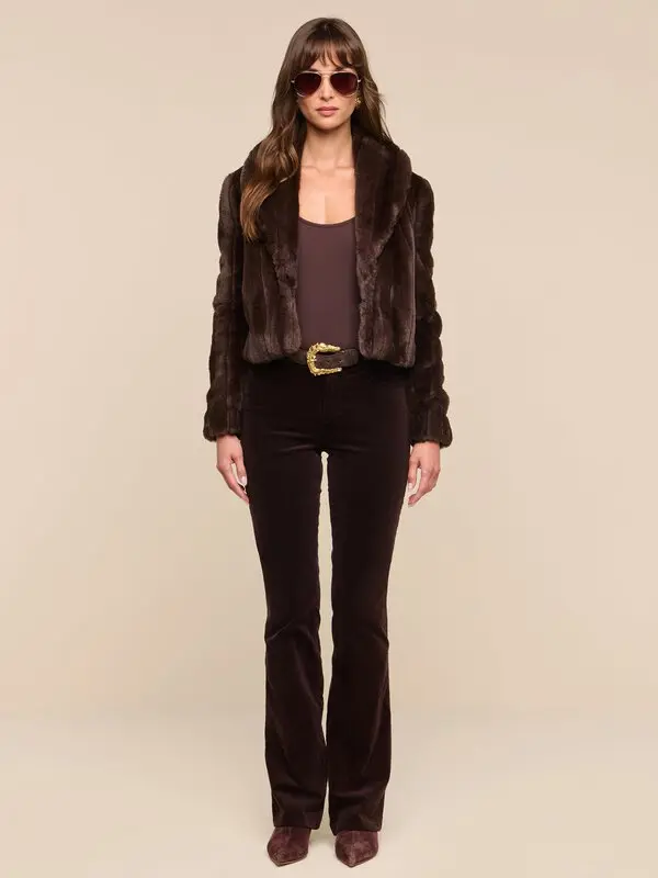L'Agence Davy Faux Fur Jacket