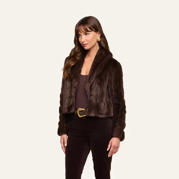 L'Agence Davy Faux Fur Jacket