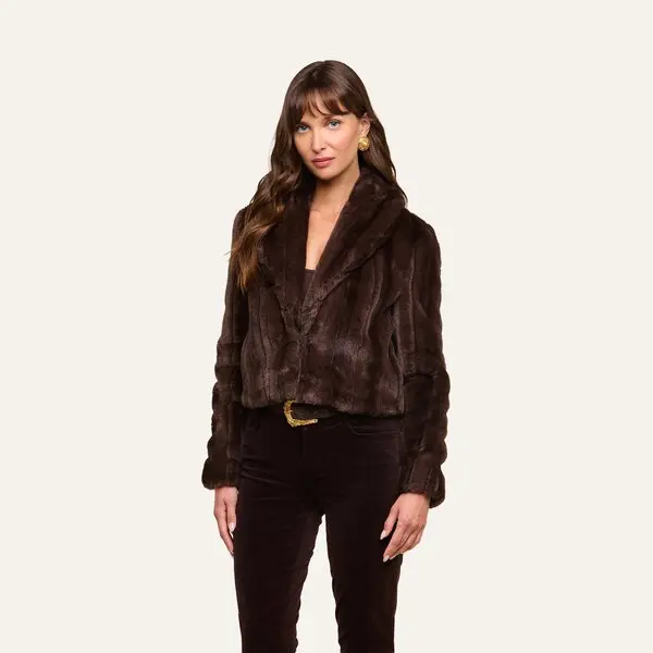 L'Agence Davy Faux Fur Jacket