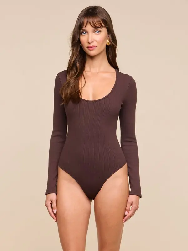 L'Agence Elara Scoopneck Bodysuit - Dark Java