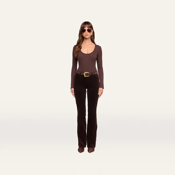 L'Agence Elara Scoopneck Bodysuit - Dark Java