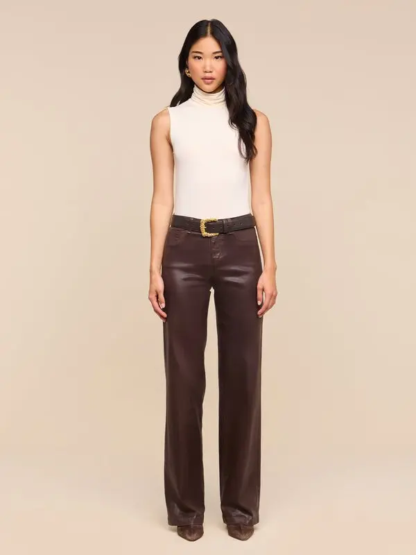 L'Agence Clayton Coated Wide-leg Jean