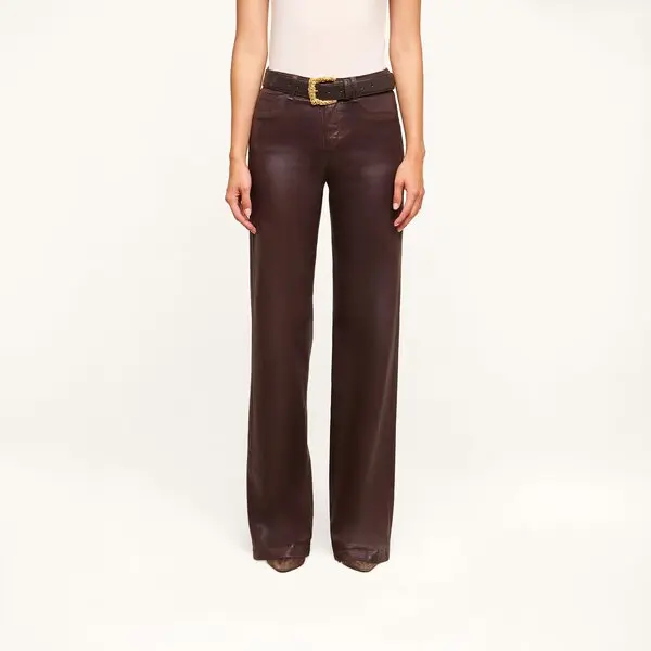 L'Agence Clayton Coated Wide-leg Jean - Dark Java Coated