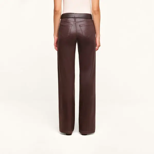 L'Agence Clayton Coated Wide-leg Jean - Dark Java Coated