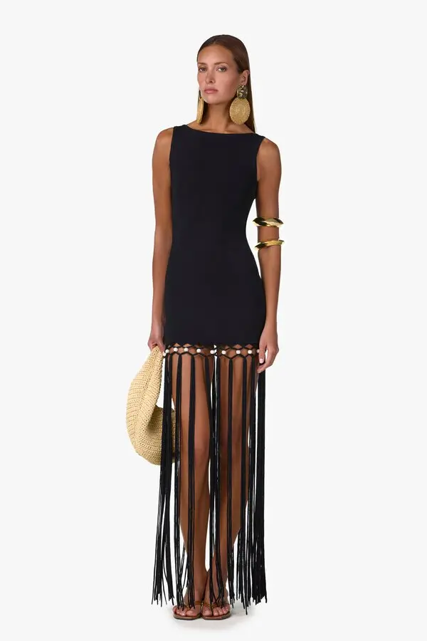 SAME Beaded Fringe Dress