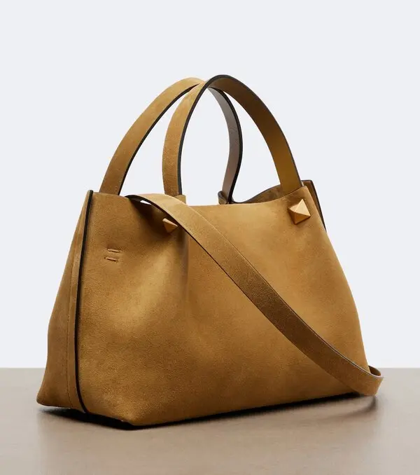 Valentino Garavani Vlogo Signature Small Suede Top-handle Bag