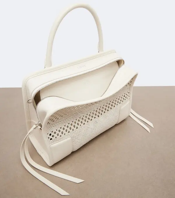 Loewe Amazona 180 Medium Woven Leather Top-handle Bag