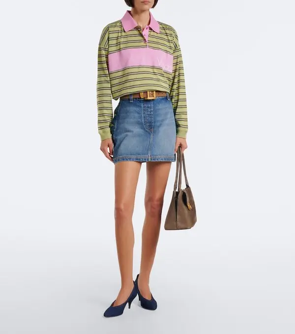 Versace Faded Denim Miniskirt