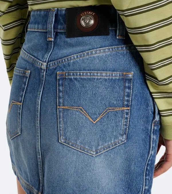 Versace Faded Denim Miniskirt