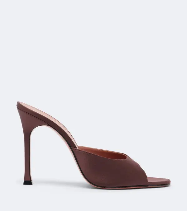 Amina Muaddi Alexa Satin Mules - Brown