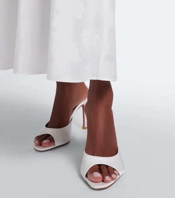 Amina Muaddi Alexa Satin Mules