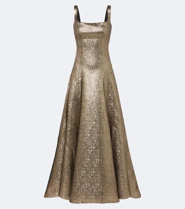 Roland Mouret Lamé Jacquard Gown - Gold