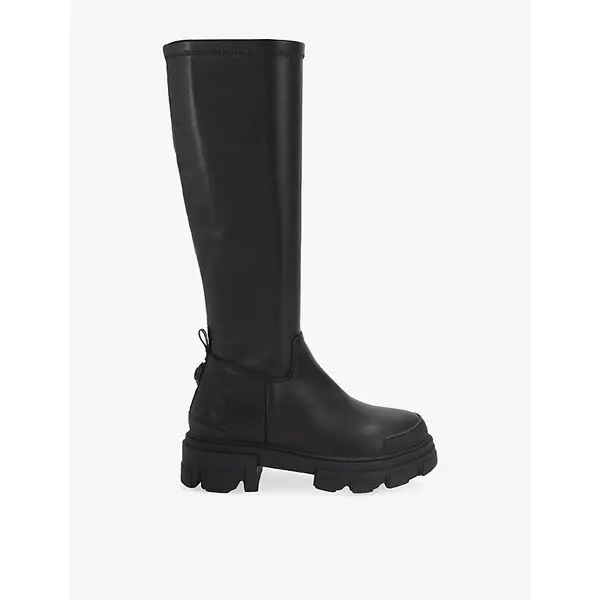 Kurt Geiger Stomp Sock Leather Knee-high Boots