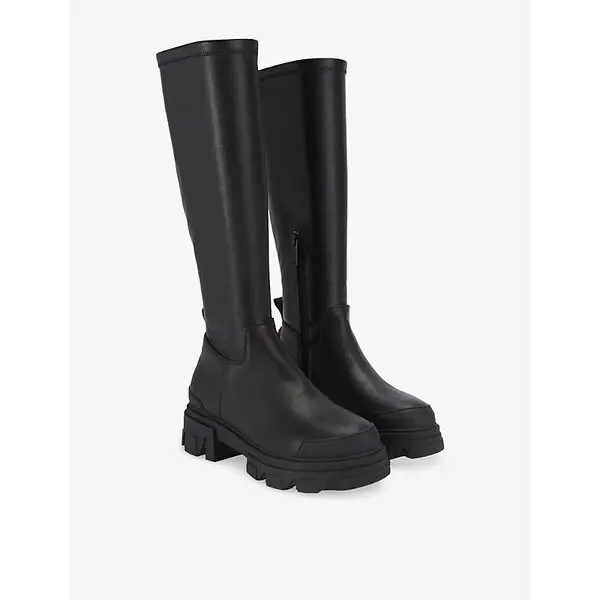 Kurt Geiger Stomp Sock Leather Knee-high Boots