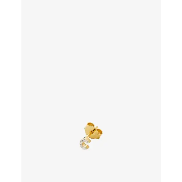 MISSOMA Pavé Initial C 18ct Yellow Vermeil And Cubic Zirconia Single Stud Earring