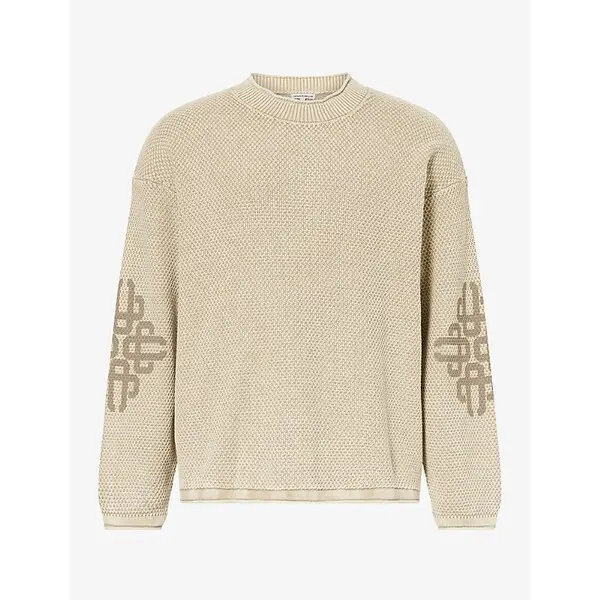 THE COUTURE CLUB Washed Emblem Cotton-knit Jumper