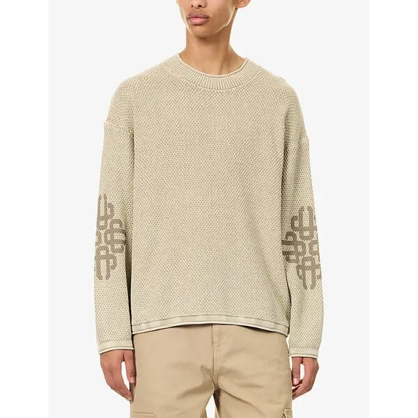 THE COUTURE CLUB Washed Emblem Cotton-knit Jumper