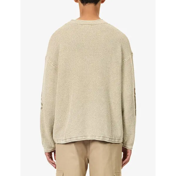 THE COUTURE CLUB Washed Emblem Cotton-knit Jumper