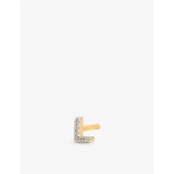 MISSOMA Pavé Initial L 18ct Yellow Vermeil And Cubic Zirconia Single Stud Earring - Gold