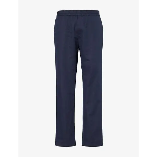 Sunspel Cotton-linen Drawstring Straight-leg Trousers