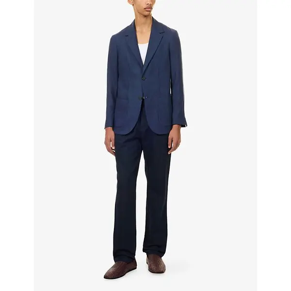Sunspel Cotton-linen Drawstring Straight-leg Trousers