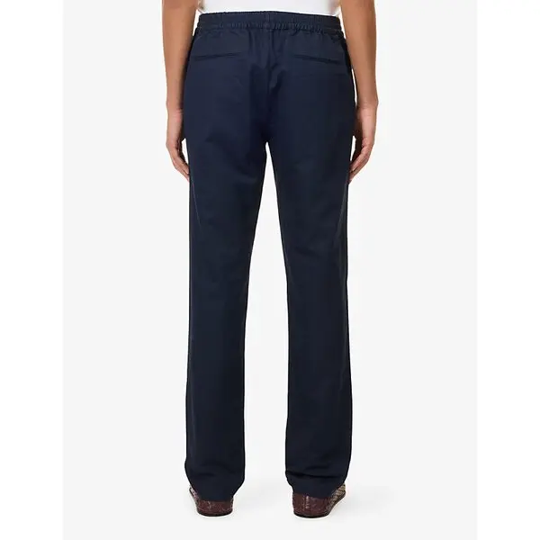 Sunspel Cotton-linen Drawstring Straight-leg Trousers