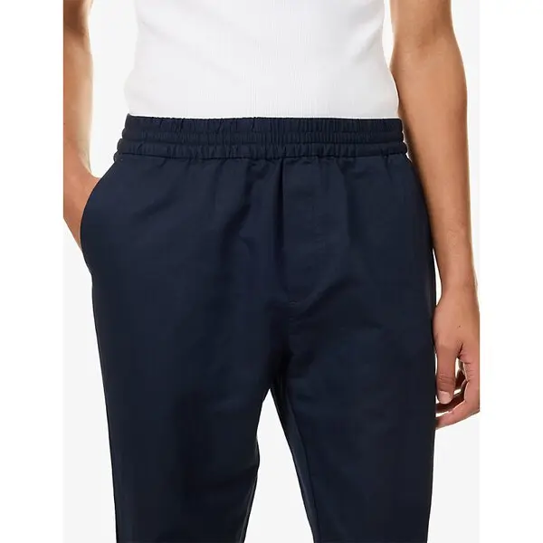 Sunspel Cotton-linen Drawstring Straight-leg Trousers