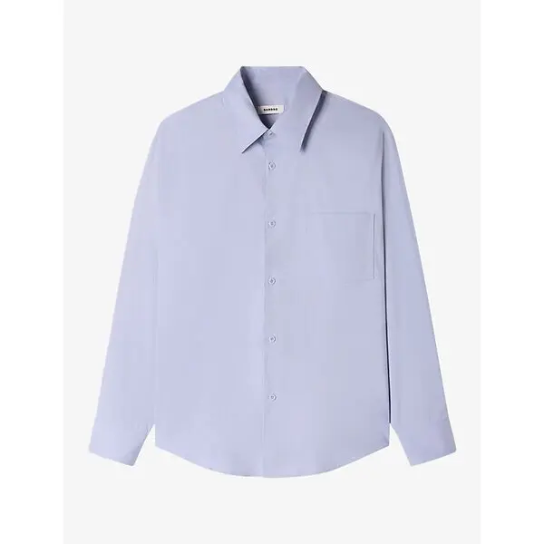 Sandro Oversized Long-sleeve Stretch Cotton-blend Shirt