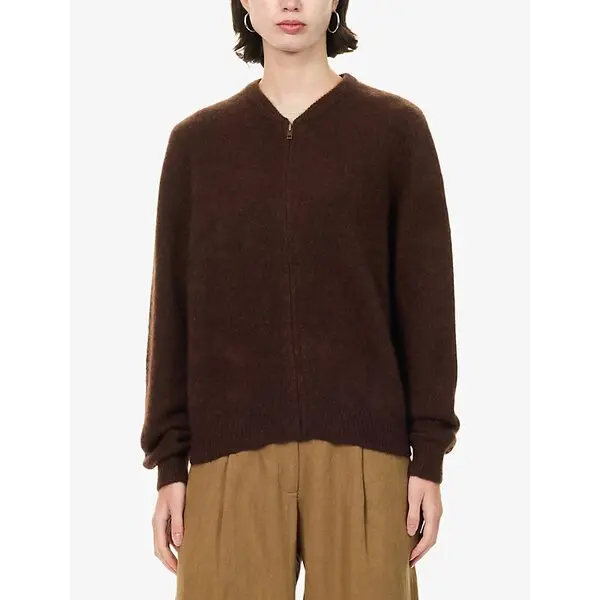 Frenckenberger Mini Bomber Wool-and-silk Cardigan