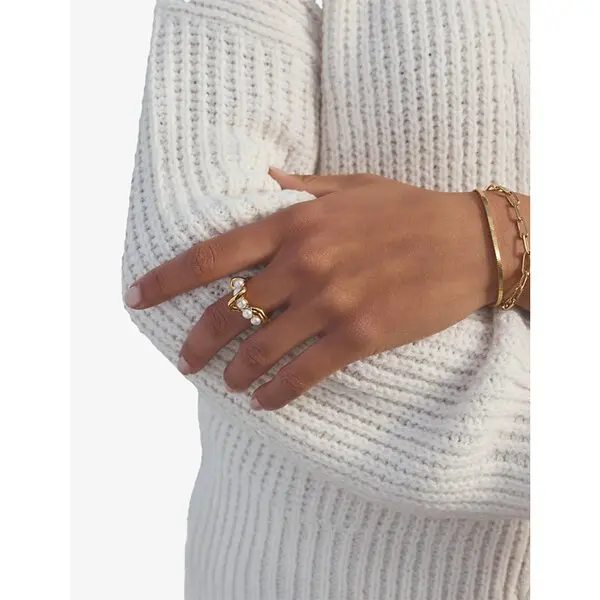 MISSOMA Molten Pearl Twisted 18ct Vermeil Stacking Ring