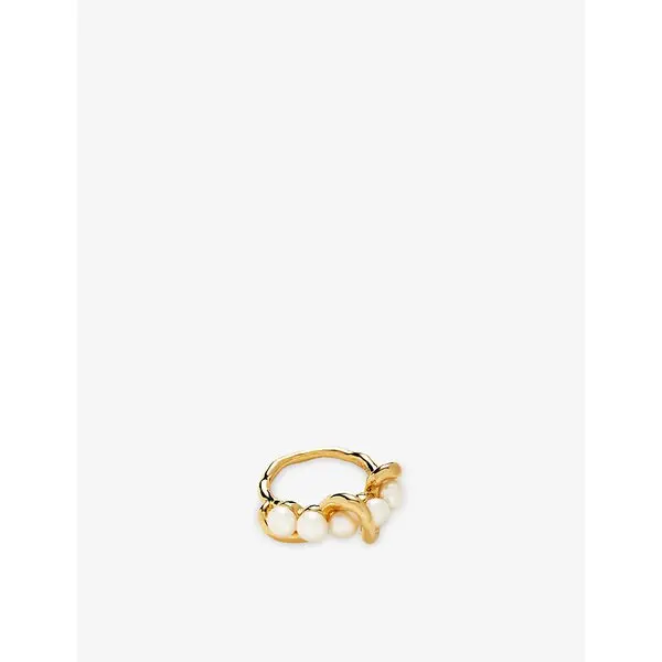MISSOMA Molten Pearl Twisted 18ct Vermeil Stacking Ring