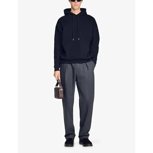 Sandro Oversized Logo-tag Cotton Hoody - Black
