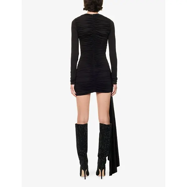 David Koma Star Ruched Stretch-jersey Mini Dress