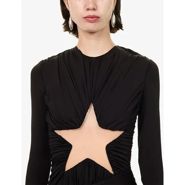 David Koma Star Ruched Stretch-jersey Mini Dress