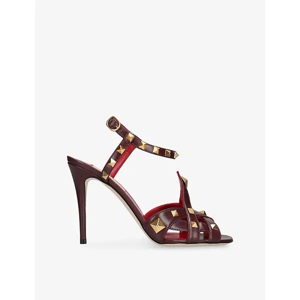 Valentino Garavani Studdy 100 Leather Heels - Dark Brown
