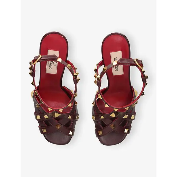 Valentino Garavani Studdy 100 Leather Heels - Dark Brown
