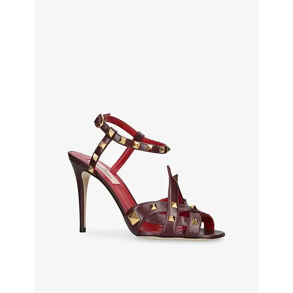 Valentino Garavani Studdy 100 Leather Heels - Dark Brown