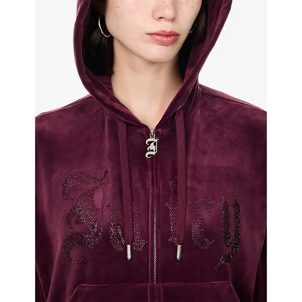 Juicy Couture Logo Crystal-embellished Hoodie