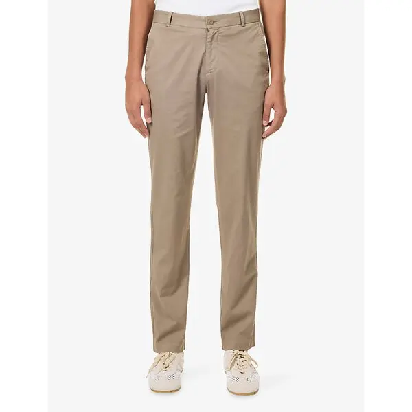 Sunspel Regular-fit Flat-front Stretch-cotton Chino Trousers